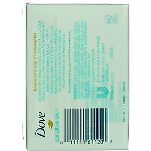 Dove Sensitive Skin Beauty Bar Soap, Unscented, 4 oz, 2 Ct (2 Pack) (Bundle)