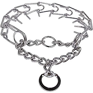 Darkyazi Durable Pinch Collar Stainless Steel Dog Adjustable Pet Training Collar for Medium Large Dogs (Large (Pack of 1), Silver)