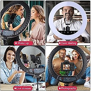21 inch LED Ring Light with Tripod Stand, Large Selfie Ring Light with Touch Panel for YouTube Vlog Video Shooting, Makeup Studio Portrait with Carrying Bag and Remote Controller, CRI>97