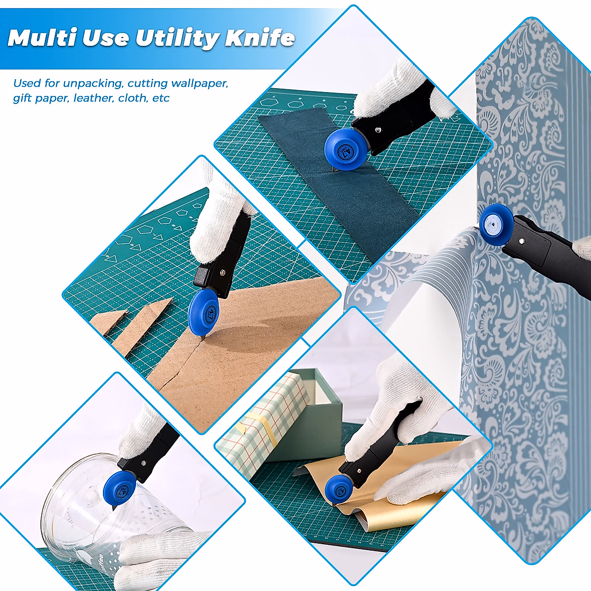 Gomake Vinyl Wrap Cutter Car Coating Film Window Tint Cutting and Trimming Alloy Roller Positioning Knife Paperback Slitter Knife Car Wrap Film Vinyl Gap-Cutter for Car Wrapping,Wallpaper Pasting