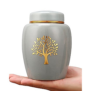 Medium Urns for Human Ashes,Beautiful Ceramic Tree of Life Cremation Urn,Keepsake Urns for Human Ashes,for Sharing Adult or Baby Urns for Ashes,Pet Urn.