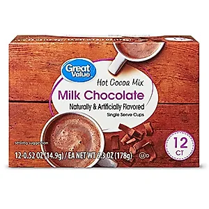 Great Value Cappuccino Coffee and Hot Drink Single Serve Pods, 12 Count (Hot Cocoa, Pack of 1)