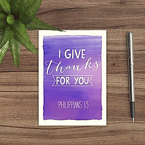 Religious Encouragement Note Card Pack / 25 Bible Verse Cards / 5 Vibrant Watercolor Designs / 3 1/2" x 4 7/8" Christian Greeting Cards