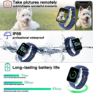 Smart Watch, Full Touch Smart Watches for Men Women Answer/Make Calls, Fitness Tracker with Heart Rate Sleep Monitor Step Counter, Multi-Sports Modes, IP68 Activity Trackers for Android iOS Phones