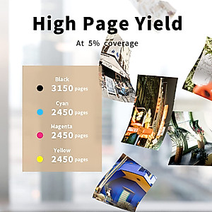 XJI 206X(with Chip) High Yield Toner Cartridges 4 Pack Replacement for HP 206 X A W2110X W2111X W2112X W2113X 206A