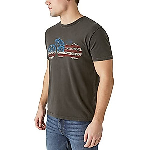 Lucky Brand Men's Short Sleeve Flag Bike Graphic Tee, Jet Black