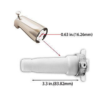 SENTO Slip On Nickel Universal Bathroom Tub Spout with Diverter, Durable Heavy Duty Metal Bathtub Faucet with Shower Diverter - 4 Inches 1/2" Copper Pipe, Satin Nickel