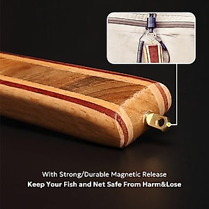 SF Fly Fishing Landing Soft Rubber Mesh Trout Catch and Release Net with Black Magnetic Net Release Combo Kit (Clear A Combo Small Holes)