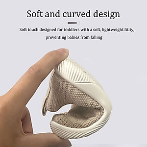 Newsonet Baby Shoes Boys Girls First Walking Breathable Non Slip Walker Barefoot Mesh Sneakers Soft Sole Khaki Size 6-12 Months Infant