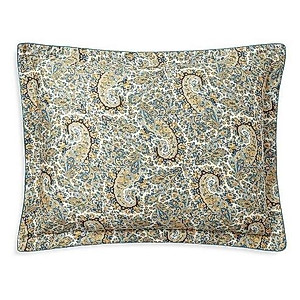 Lauren Ralph Lauren Riley Paisley Brown Blue Grey Full Queen 3 pc Duvet Set Shams (Queen (U.S. Standard))