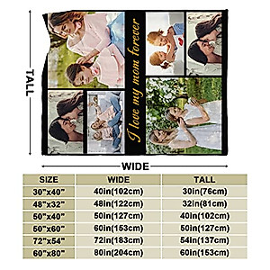 Livole Custom Blanket Customized Blankets with Photos and Text Personalized Pictures Throw Blanket Gifts Flannel Blanket for Baby Boyfriend Mom Dad Christmas Birthday (6-Photo, 30 * 40in)