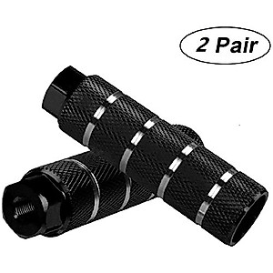 wansha Bike Pegs - High Strength Alloy Foot Pegs for BMX and Bicycle (Striped Black, 2pairs)