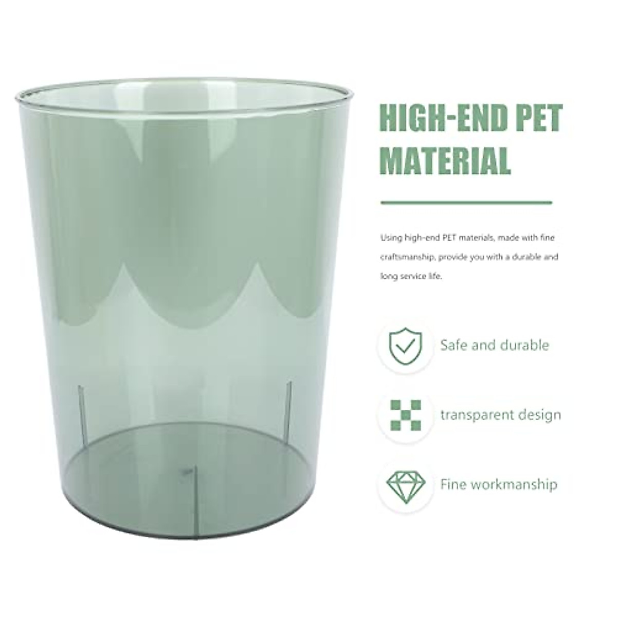 Office Trash Cans Clear Wastebasket Plastic Trash Can: Garbage Container Can Litter Bin Household Kitchen Bedroom Office Restaurant Wastebasket Green Office Waste Basket