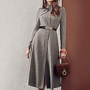 WELROG 2 Pack Women Stretchy Belt for Dresses Retro Elastic Belts for Women Metal Buckle Skinny Waist Belt