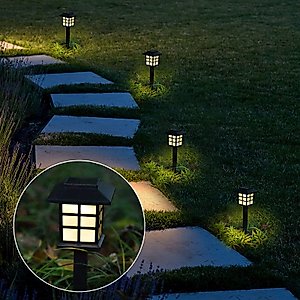LIGHTSHINE 4 Pack Solar Pathway Lights, Solar Garden Lights outdoor, Waterproof Outdoor Lights for Lawn, Patio, Yard, Walkway, Driveway and Landscape.