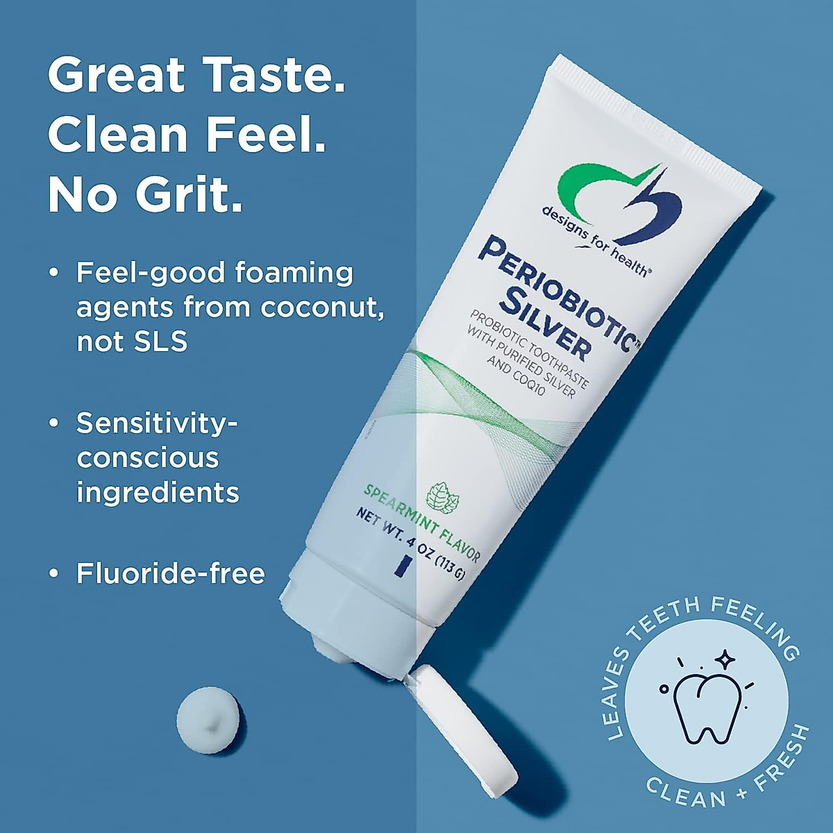 Designs for Health PerioBiotic Silver Hydroxyapatite Toothpaste - Fluoride Free Toothpaste with Oral Probiotics with Whitening Hydroxyapatite - Supports Gum Health & Remineralization (4oz Lemon)