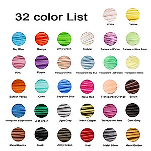 MIKA3D 32 Colors 3D Pen PLA Filament Refills, Each Color 10 Feet, Total 320 feet, Pack with 4 Finger Caps
