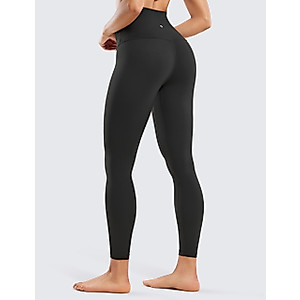 CRZ YOGA Super High Waisted Butterluxe Yoga Pants 25 Inches - Buttery Soft Workout Leggings for Women Over Belly Black Medium