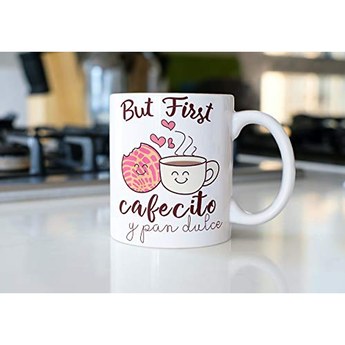 Happy Mothers Day Mug - Spanish Coffee and Conchas Pun Mama Cute Mother's Day Gift For Latina Mom Coffee Mug 11oz