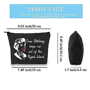 GJTIM Needleworker Gift Sewing Lover Gift Sewing Project Bag Cross Stitch Project Bag Accessories Case for Cross Stitch Lovers (Cross Stitching Black)