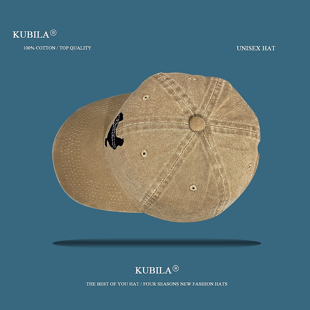 KUBILA Life is Better with Chickens Baseball Cap,Vintage Washed Cotton Denim Adjustable Low Profile Dad Hat for Men and Women Khaki