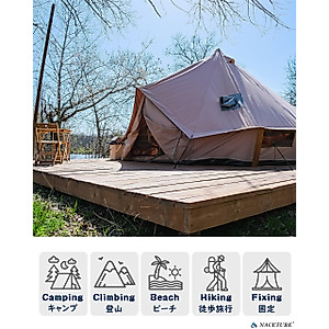 NACETURE Deck Anchors Pegs with Carabiners - Tie Down Anchor Rope Tensioner | Rope Tent Tie Down Stakes Clips, Canopy Tent Anchors Outdoor Camping Tent Accessories 10 Pack (Black)