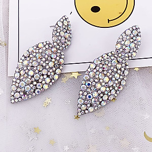HAISWET Women's Sparkly Crystal Statement Rhinestone Drop Dangle Earrings for Women