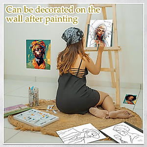 Ctosree 12 Pcs Pre Drawn Canvas for Painting for Adults 8" x 10" Valentine's Day Sip and Paint Party Kit Pre Printed Canvas Bulk for DIY Art Party Favors Adult's Date Night(Couple)