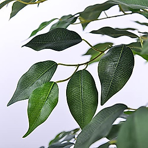 Aphighjoy Faux Plants Artificial Ficus Trees Eucalyptus Trees with Silk Leaves Fake Moss and Sturdy Nursery Pot, Fake Plants for Office Home Decor (5Ft - 1Pack, Upgraded Ficus Tree)