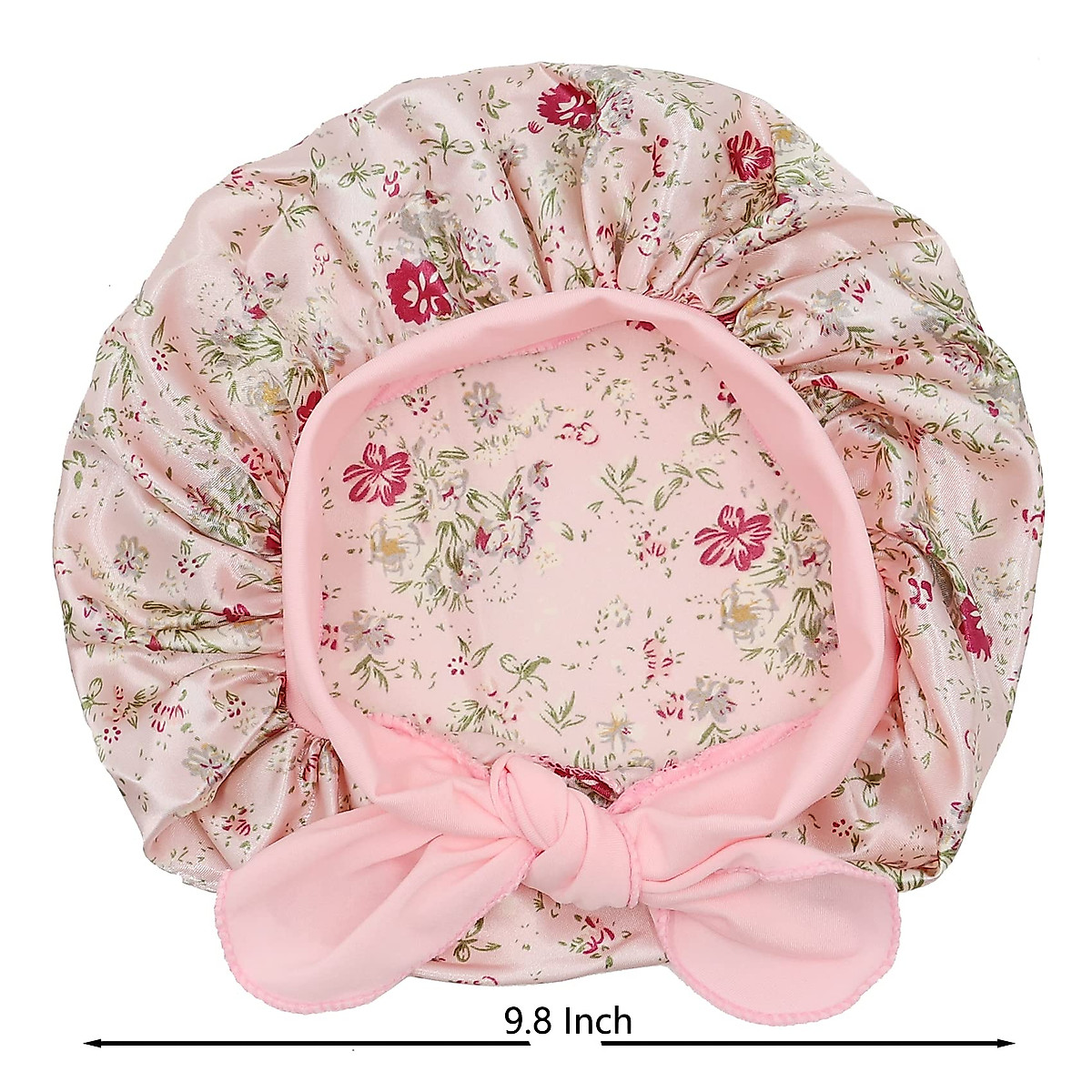3 Pieces Kids Satin Bonnet Silky Sleep Cap Wide Elastic Band Hair Bonnet for Girls Toddler Child Flowerblackpb