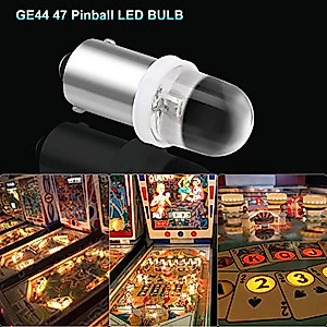 Keiurot GE44 47 756 755 Bulb for Pinball Machine light bulb Lamp 1893 1895 1847 Bulb BA9S DC 6.3V 6V Led Bulbs Warm White Pack of 20