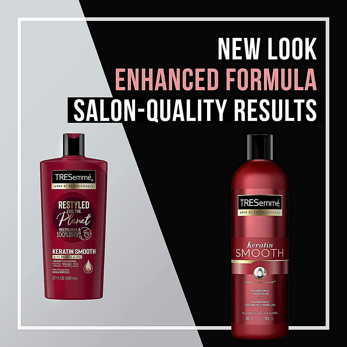 TRESemme Shampoo and Conditioner Set, Keratin Smooth - Anti Frizz Hair Products with Keratin Protein, Promotes Smooth Sleek Hair for up to 72 Hours.