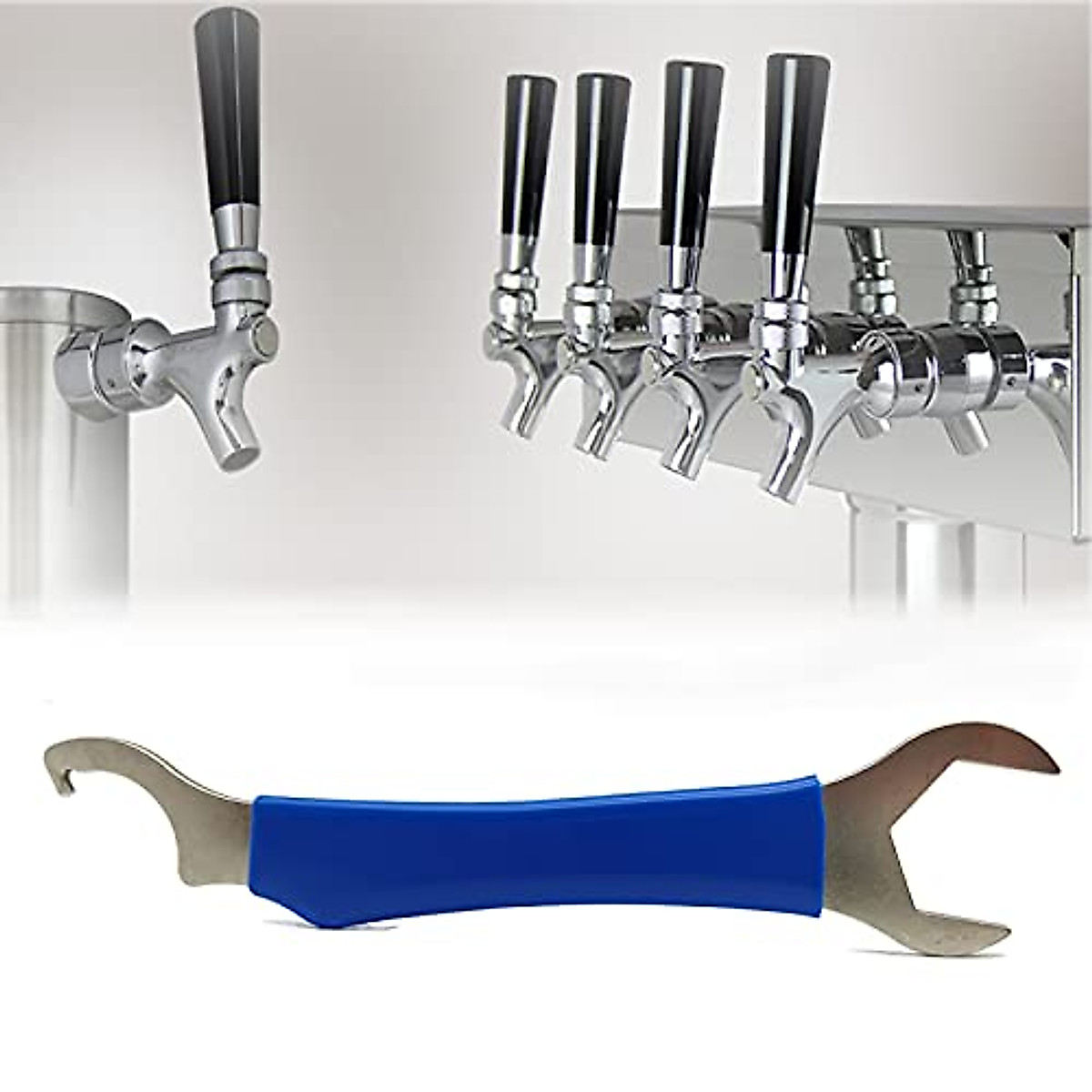 DOMUEN Faucet Wrench Beer Faucet Wrench Tool Beer Tap Wrench Beer Tap Faucet Wrench Heavy Duty Faucet Wrench for Draft with Hex Nut Wrench Keg Spanner Wrench for Draft Beer Tap Beer Coupler Kegerator