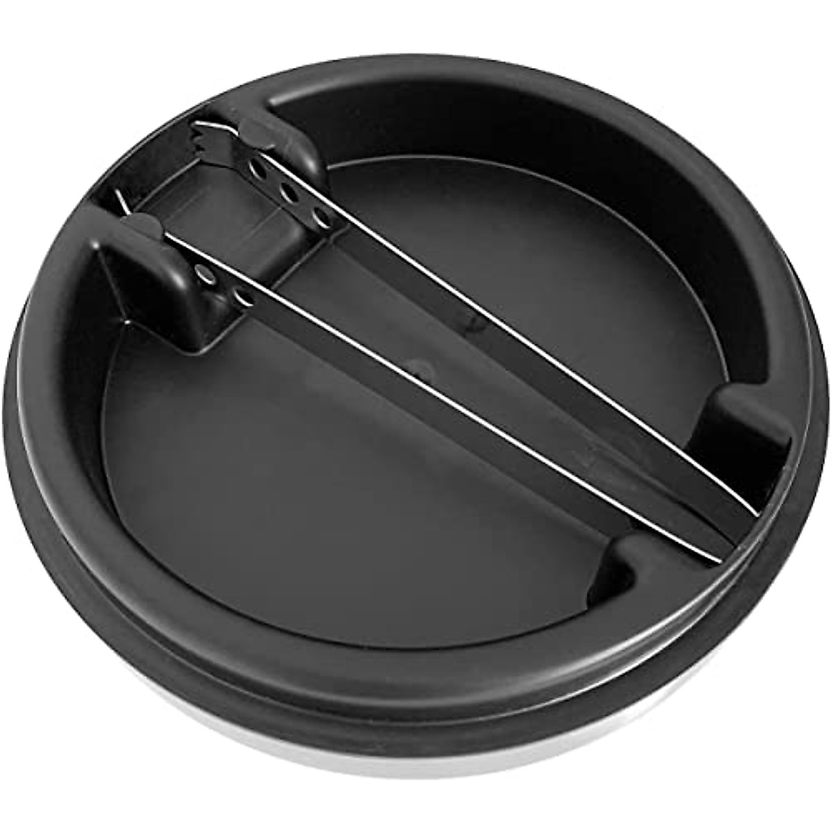 Fortune Candy Insulated Ice Bucket - Double Walled Stainless Steel Ice Bucket with Ice Tongs, Scoop, Lid, and Exclusive Handmade Nylon Holder - 2.8 L, Silver/Navy Blue