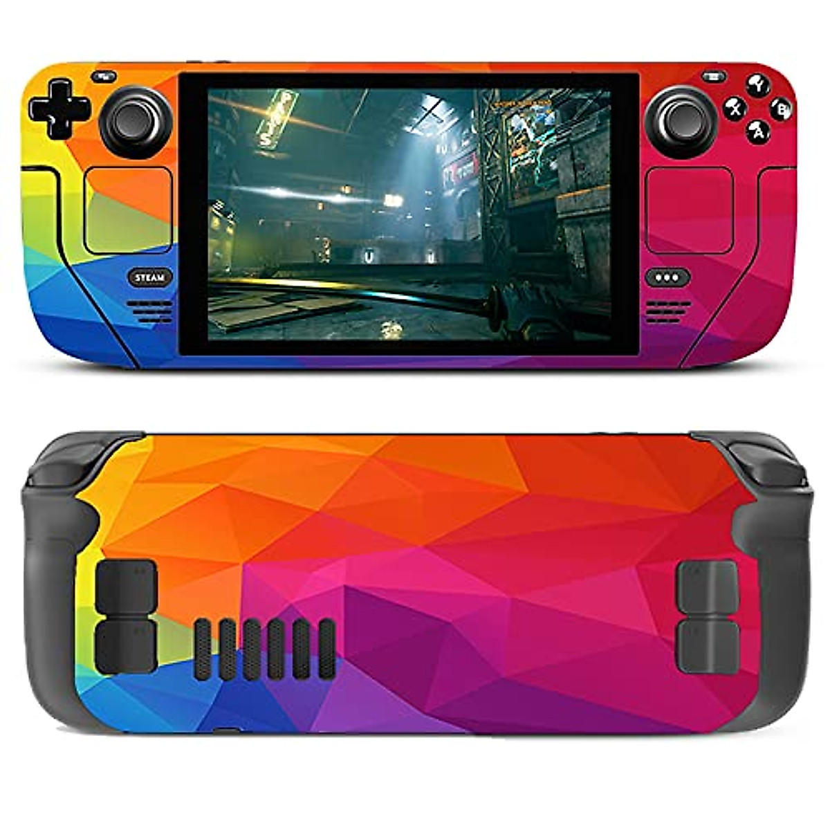 VEUENNS Full Set Games Decal Skin for Steam Deck console handheld gaming pc,Specially designed vinyl applique skin to Full steam deck coverage,provides protection and improves the feel of the trackpad