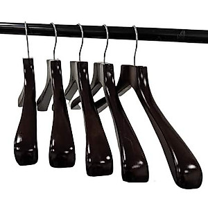 Pillowtex Walnut Finish Closet Clothes Hangers - Set of 10