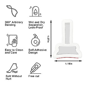 39 Inch Collapsible Threshold Water Dam for Shower Stall,Silicone Shower Barrier Keeps Water Inside Threshold,Bathroom Water Stopper,Flood Shower Barrier,Dry And Wet Separation