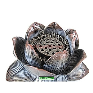 SUMMIT COLLECTION Eastern Enlightenment Lotus Flower Meditation Incense Burner, Zen Buddhist Home Décor