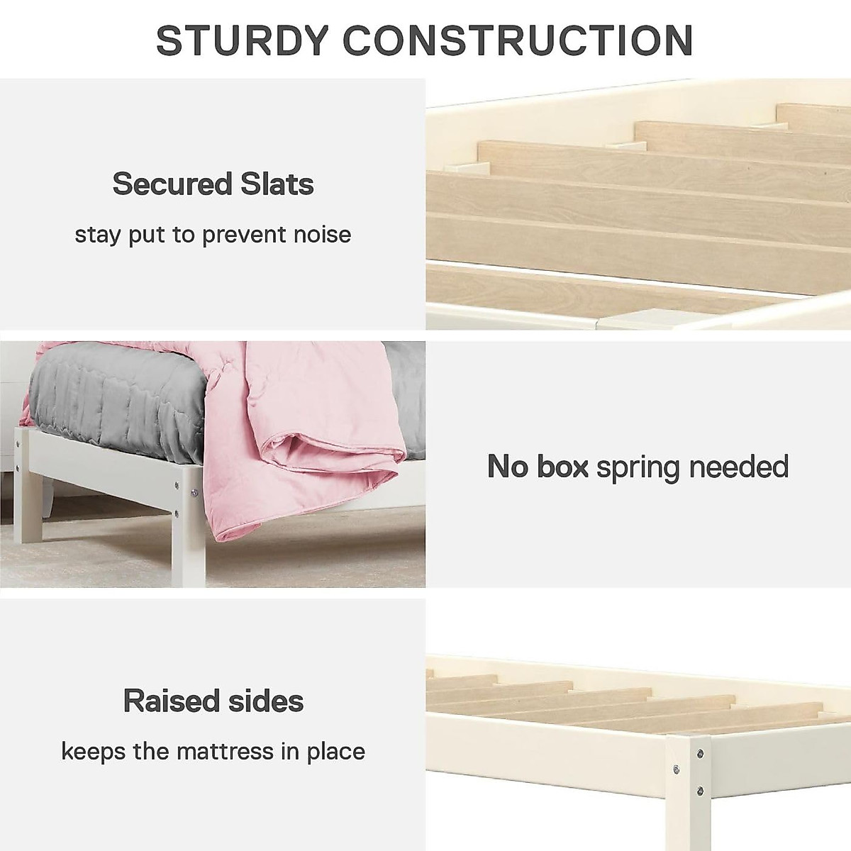 Dorel Living DA7428-W Braylon Bed, Twin, White