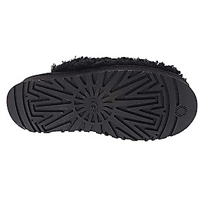 UGG Women's Maxi Curly Platform Slipper, Black, 8