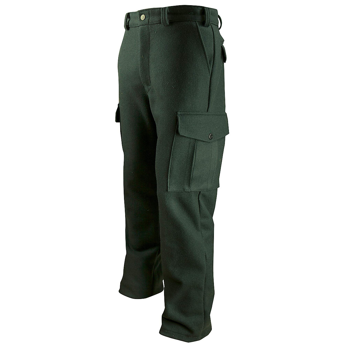 Dark Green Heavyweight Wool Hunting and Shooting Cargo Pants to Size 52 Made in Canada 234 (44W x 33L)
