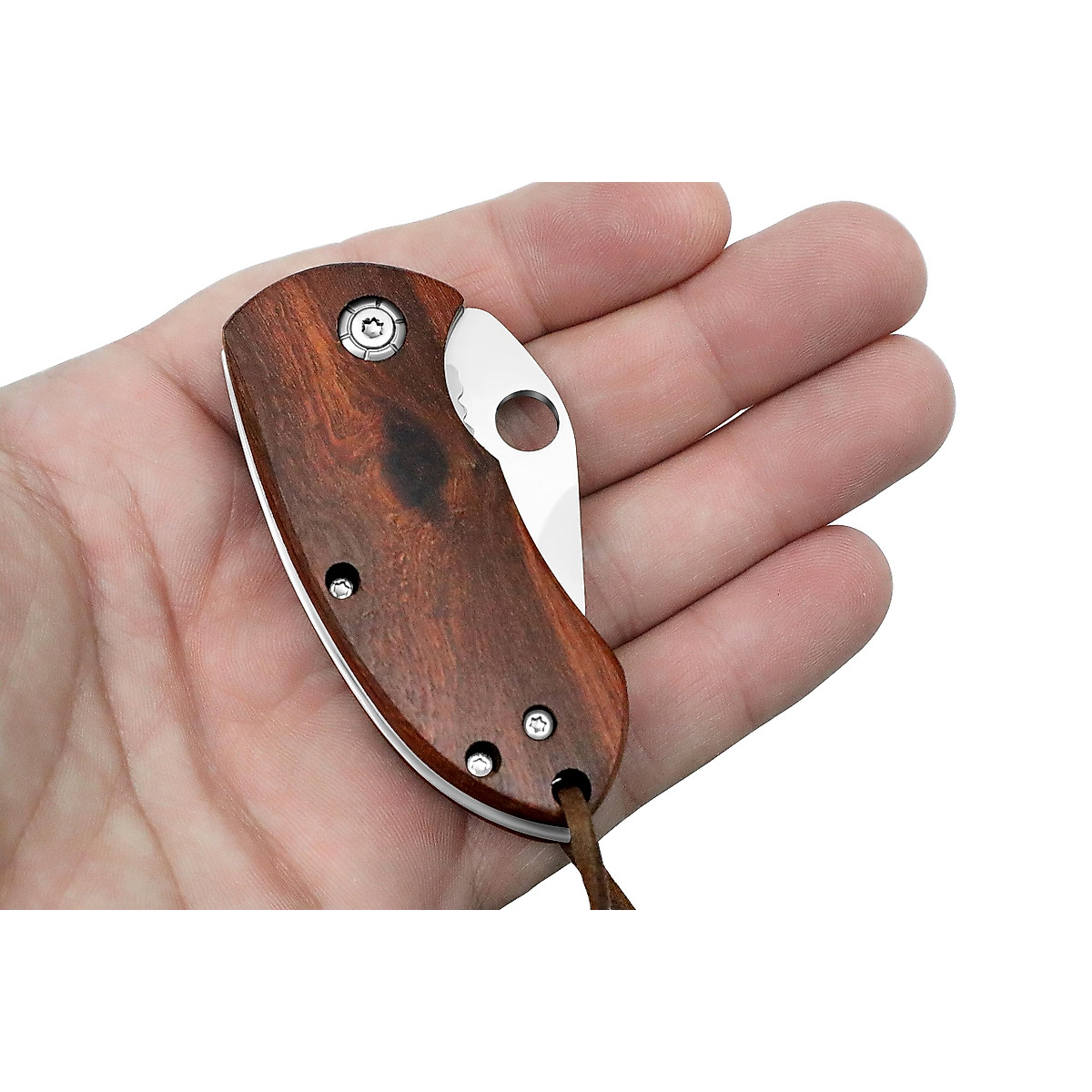 outROAR Gear Stubby Pocket Knife with Wood Handle, Heavy-Duty Alloy Steel, Sharp Folding Lock Blade for Camping, Utility, Hunting, and Fishing, Pocketknife for Men or Women