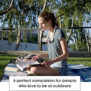 SPICE OF LIFE Portable Neck Fan - Hands-Free Wireless W Fan 2nd Edition - Rechargeable Battery, 2.5 to 7 Hour Life, 3 Speed Settings, Stimulating Breeze Helps Prevent Sleepiness While Driving