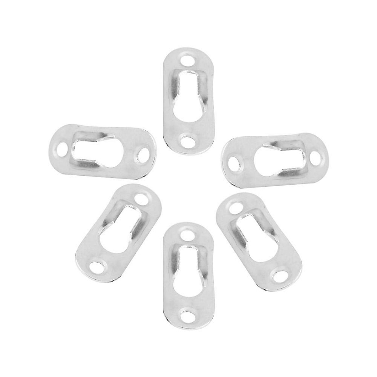 40 Pcs Durable 1.5mm Thick Tone Metal Keyhole Hanger Fasteners Unique Protruding Design for Picture Frames Hang Wall Indoor Silver