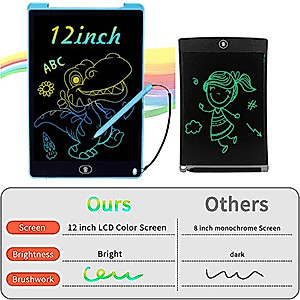 NOBES Drawing Pad for Kids Toys Age 3+, Colourful LCD Writing Tablet for Kids, 12-inch Drawing Tablet with Lock Key, Christmas Birthday Gifts