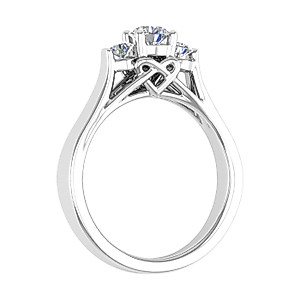 1/2 Carat 3-Stone Diamond Engagement Ring in 10K White Gold (Ring Size 7)