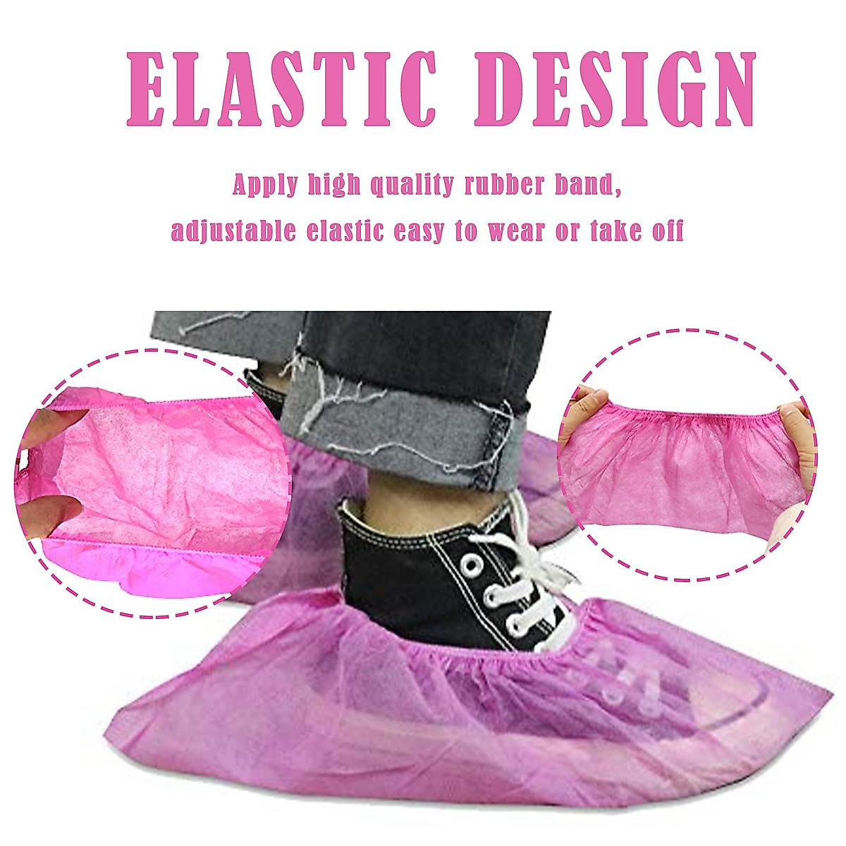 Duyoku 200 Pack Disposable Hygienic Boot & Shoe Covers 200 pack(100 Pairs)|Waterproof Slip Resistant Non-Slip, Durable for Construction, Workplace, Indoor Carpet Floor Protection