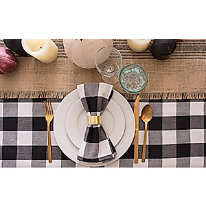 DII Buffalo Check Collection, Classic Farmhouse Tablecloth, Tablecloth, 70" Round, Black & White