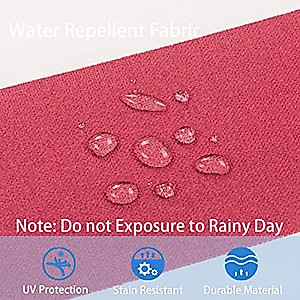 FUNHOME Water-Resistant Long Outdoor Patio Cushion with Ties, Patio Furniture Cushion Couch Seating，Indoor/Outdoor Square Corner Seat Cushion，48x18 Inch-Red Stripe