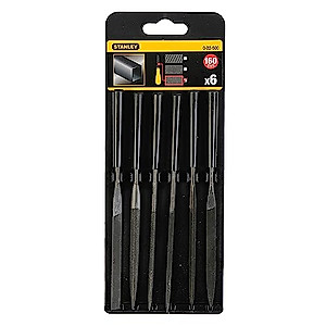Stanley 0-22-500 Needle File Set (6-piece), Silver